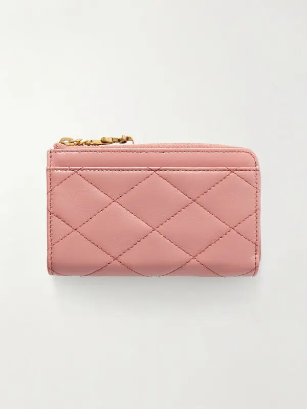 Saint Laurent Quilted Leather Wallet - Pink