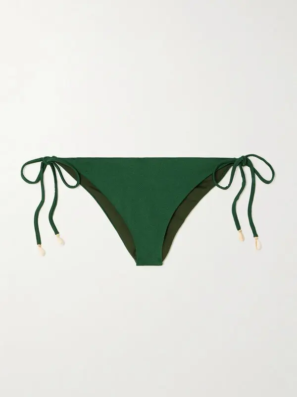 Johanna Ortiz Sagrado Embellished Bikini Briefs - Green