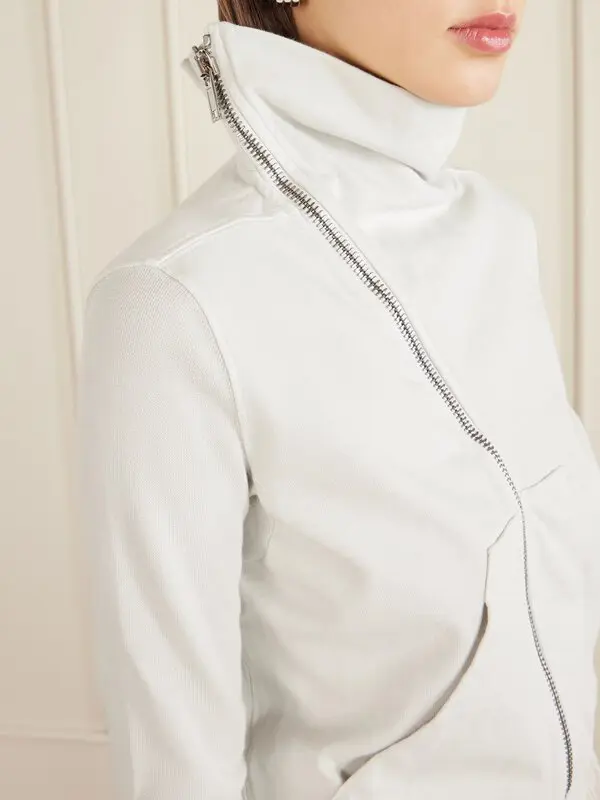 Rick Owens Cropped Organic Cotton-jersey Hoodie - Neutrals