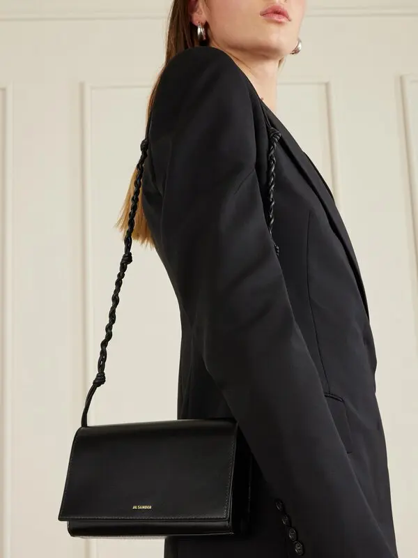 JIL SANDER Tangle Leather Shoulder Bag