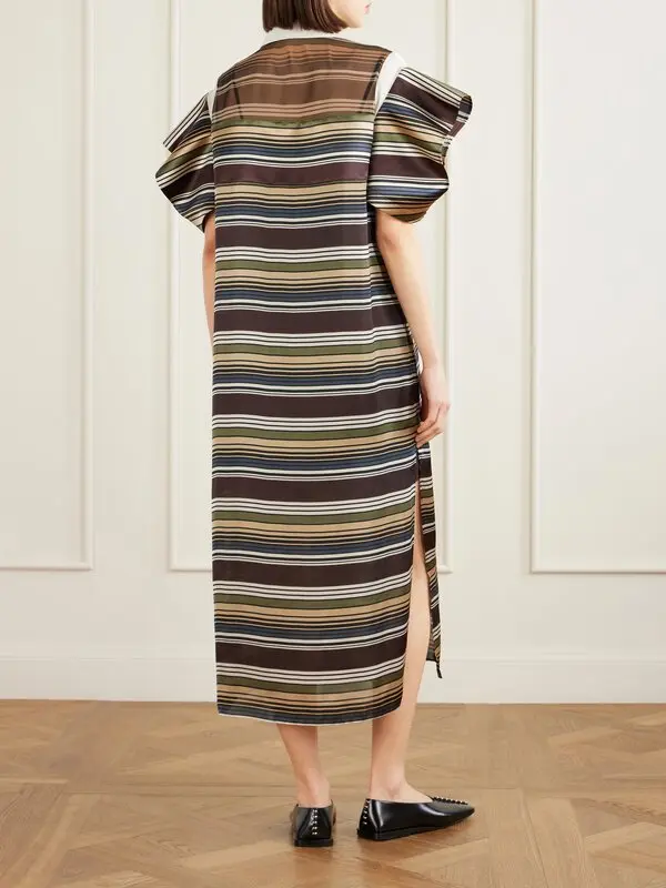 striped organza dress AW24-07/5-Elanie dress-Black striped organza