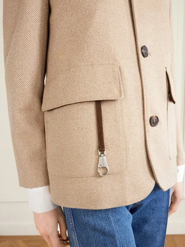 Loro Piana Suede-trimmed Silk-tweed Roadster Jacket