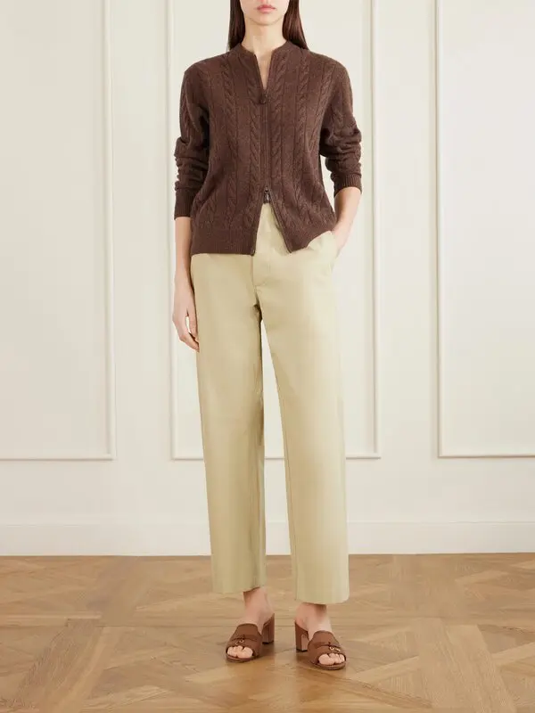 Loro Piana Embellished Canvas Mules - Brown