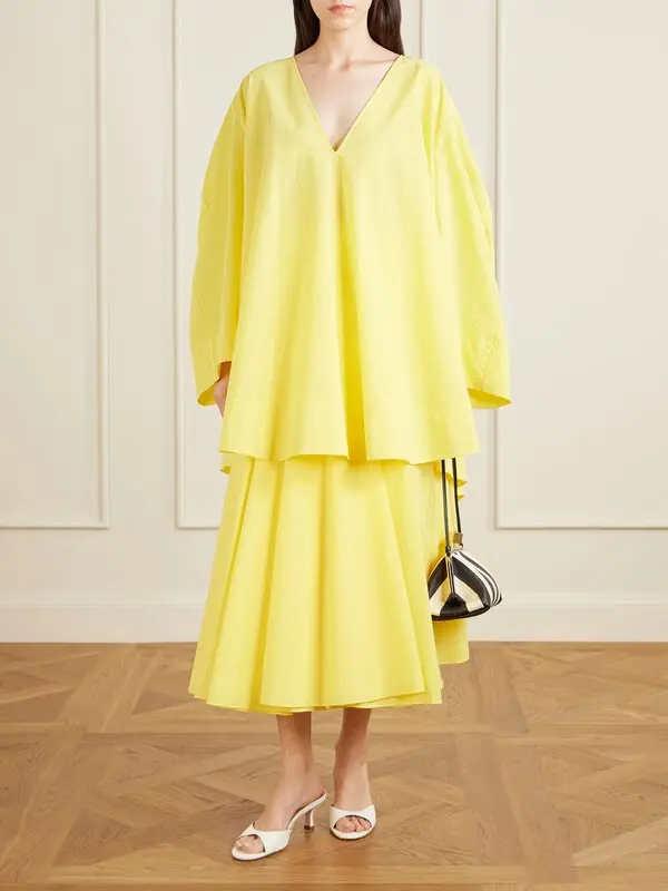 Jacquemus Paysan Asymmetric Cotton-blend Crepon Midi Skirt