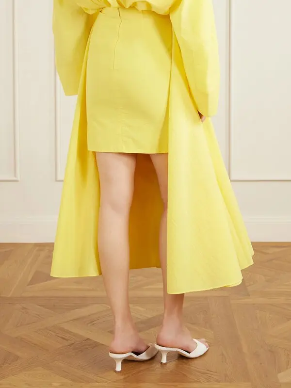 Jacquemus Paysan Asymmetric Cotton-blend Crepon Midi Skirt