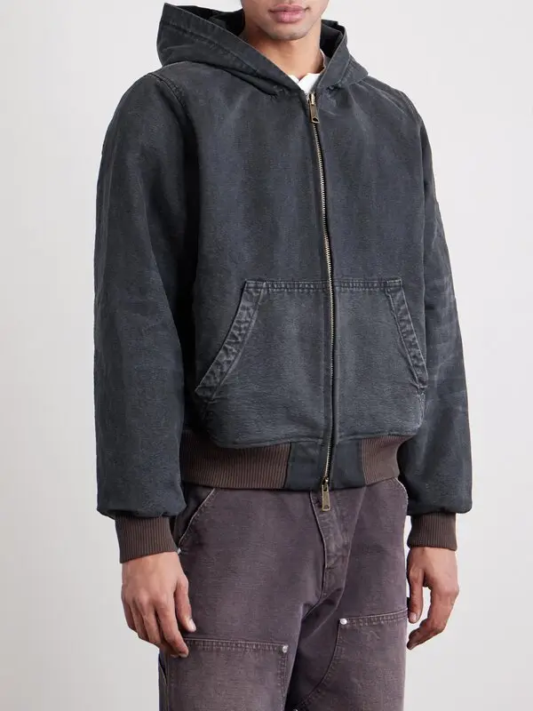 CHERRY LOS ANGELES Logo-appliquéd Cotton-canvas Hooded Jacket - Black