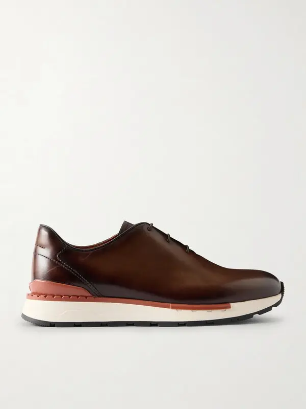 Berluti Fast Track Full-grain Venezia Softy Leather Sneakers - Brown