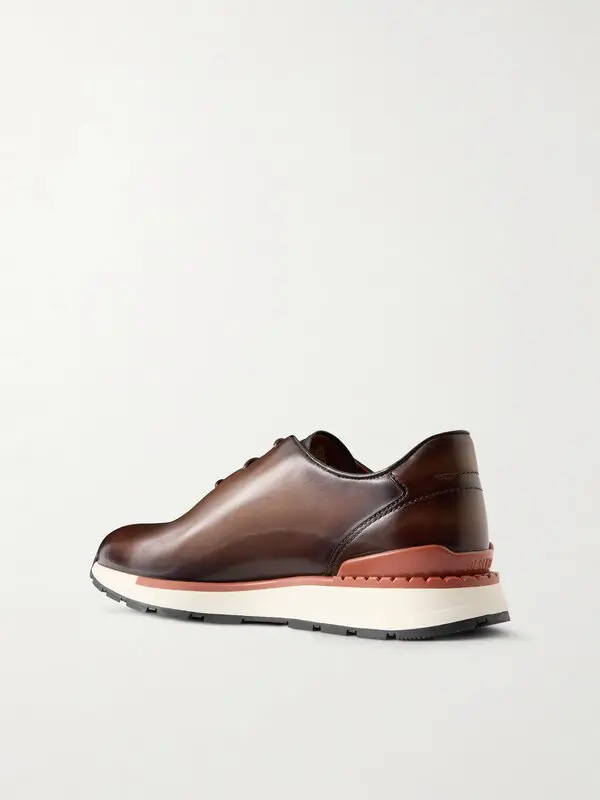 Berluti Fast Track Full-grain Venezia Softy Leather Sneakers - Brown