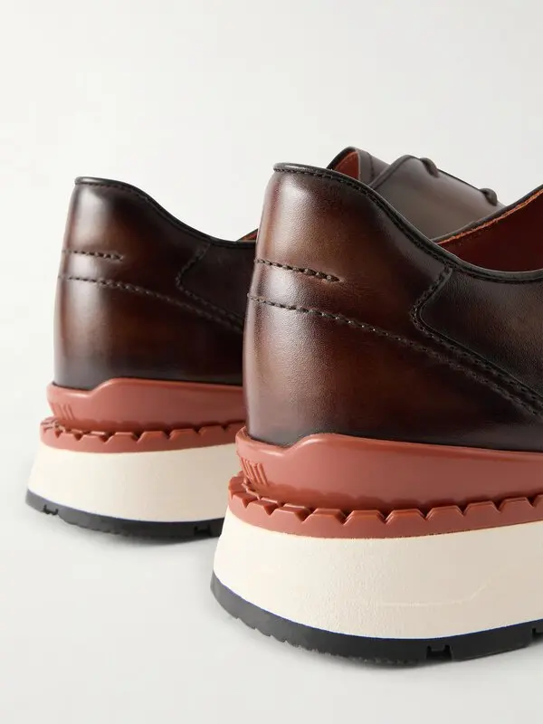 Berluti Fast Track Full-grain Venezia Softy Leather Sneakers - Brown