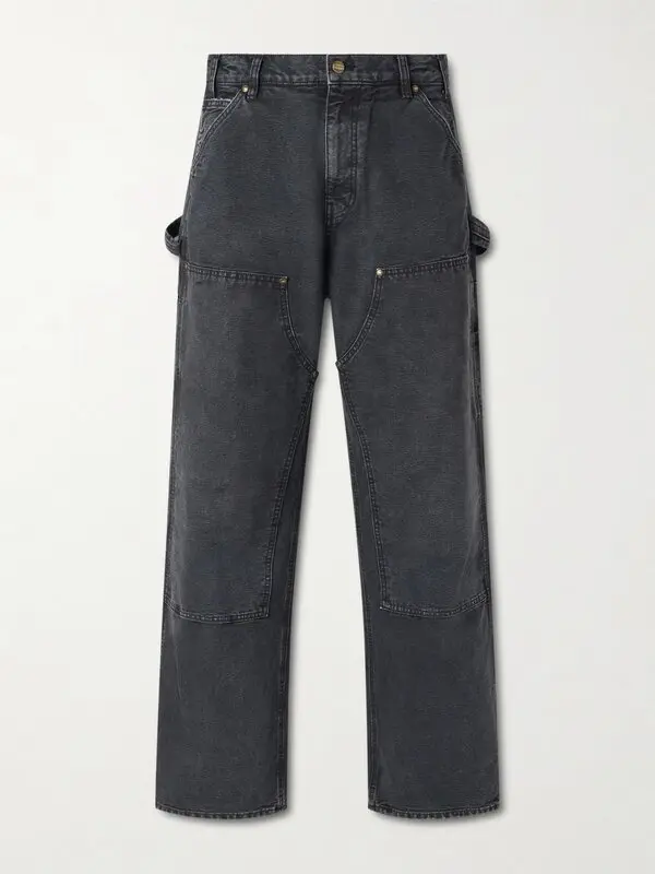 CHERRY LOS ANGELES Wide-leg Double-knee Distressed Jeans