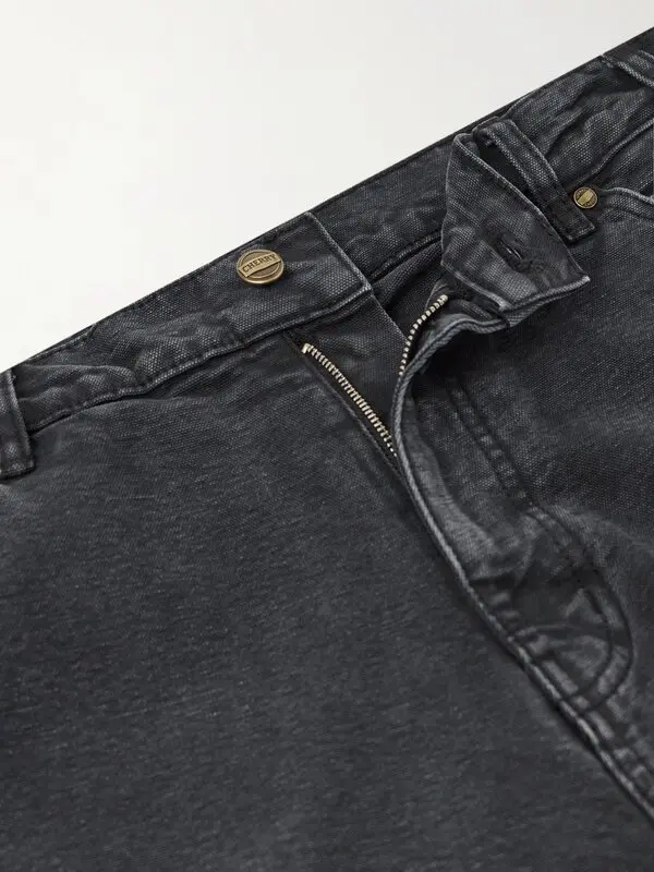 CHERRY LOS ANGELES Wide-leg Double-knee Distressed Jeans