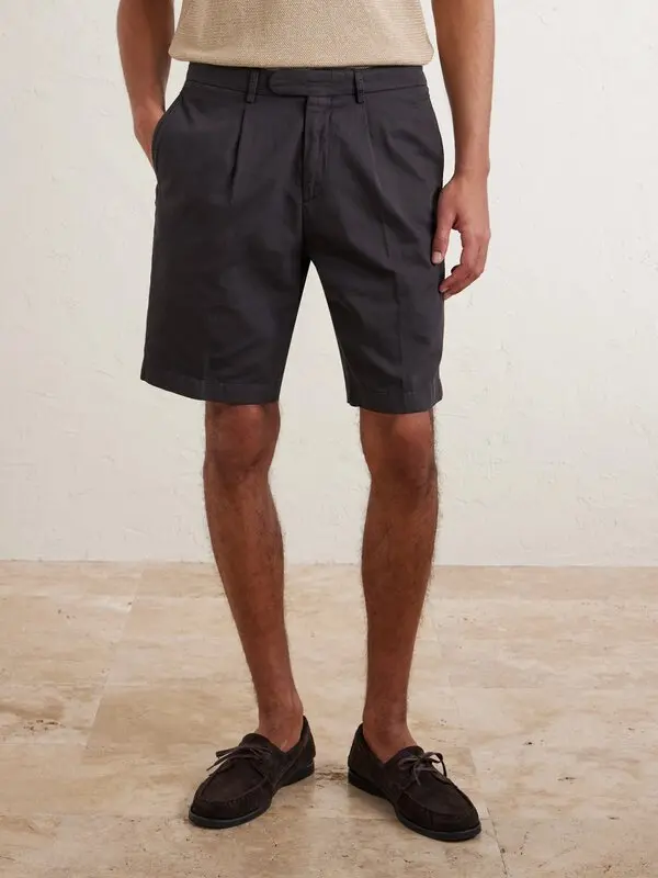 Boglioli Straight-leg Cotton-blend Shorts - Brown