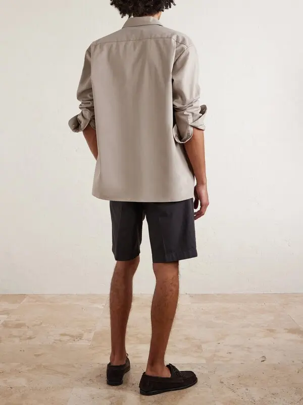 Boglioli Straight-leg Cotton-blend Shorts - Brown