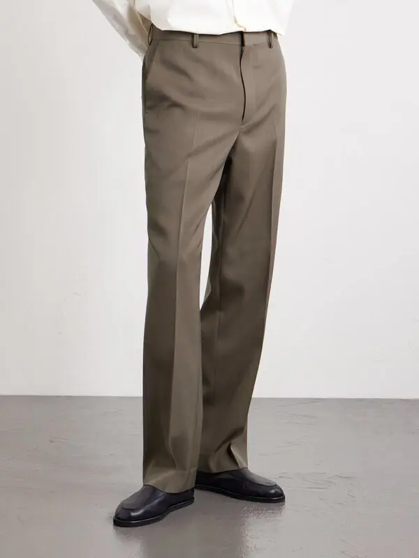 Auralee Straight-leg Wool-gabardine Trousers
