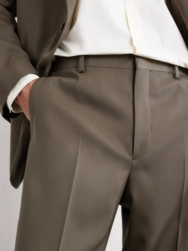 Auralee Straight-leg Wool-gabardine Trousers