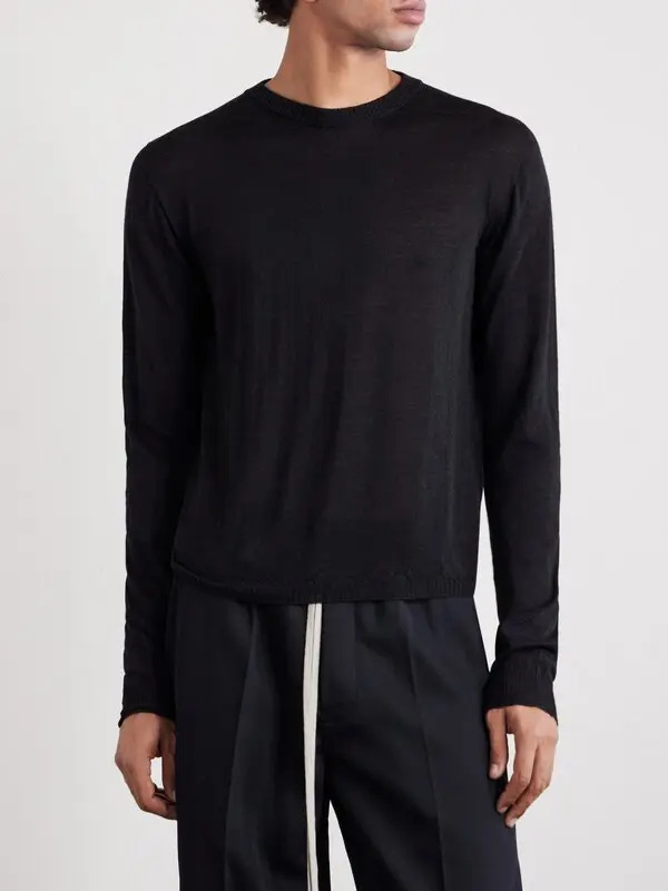 Rick Owens Slim-fit Virgin Wool Sweater - Black