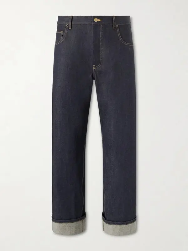 Thom Browne Cropped Straight-leg Selvedge Jeans