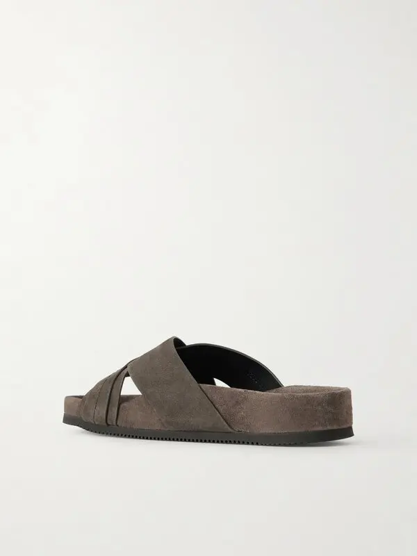 TOM FORD Wicklow Suede Sandals - Gray