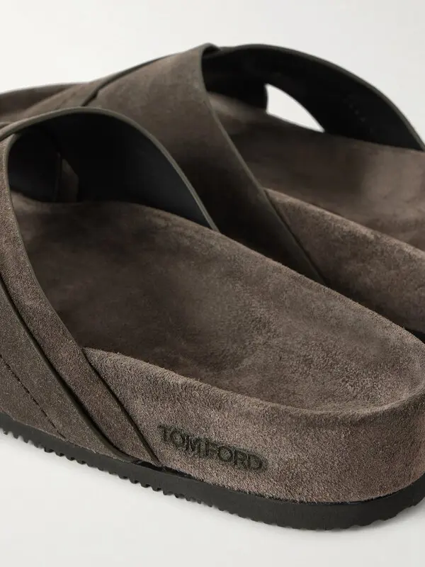 TOM FORD Wicklow Suede Sandals - Gray