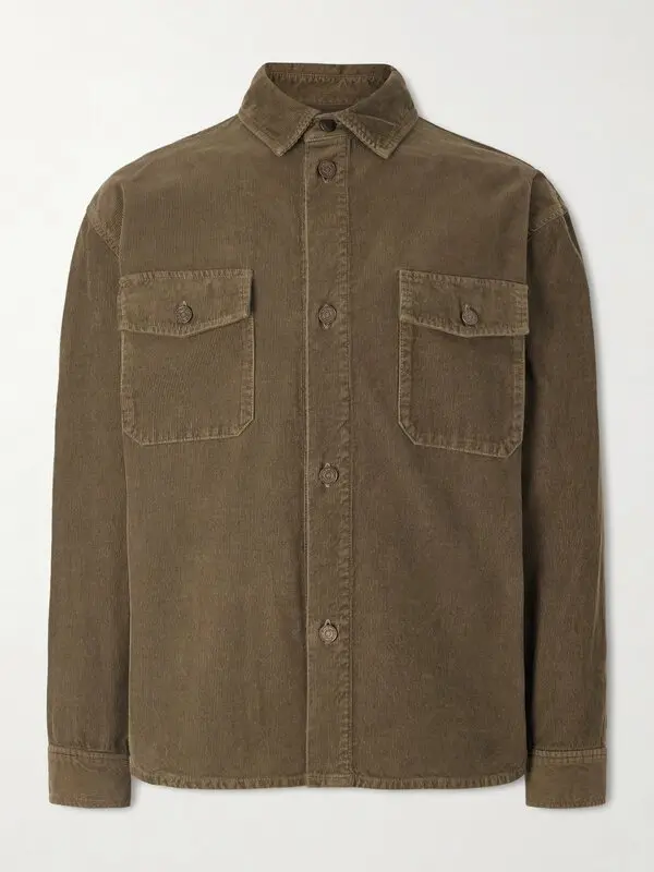 Saint Laurent Cotton-corduroy Overshirt - Green