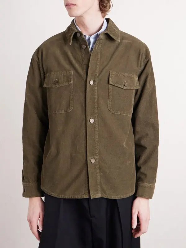 Saint Laurent Cotton-corduroy Overshirt - Green