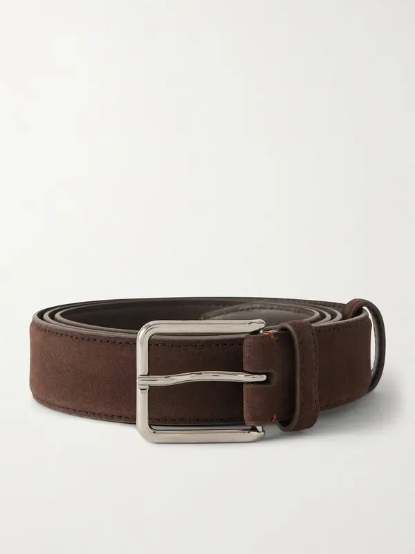 Loro Piana Monterey 3.2cm Suede Belt - Brown
