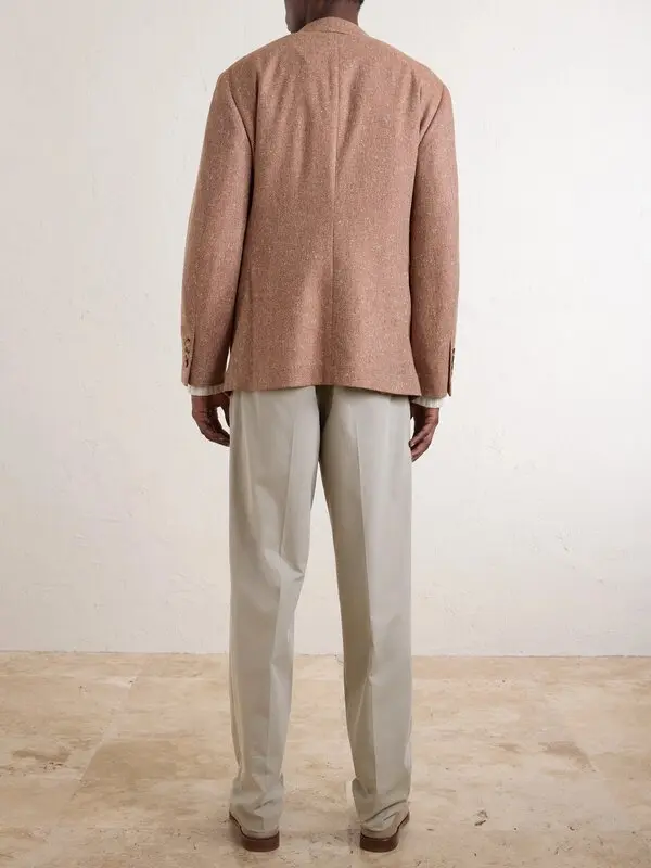 Brunello Cucinelli Straight-leg Pleated Cotton-twill Trousers - Gray
