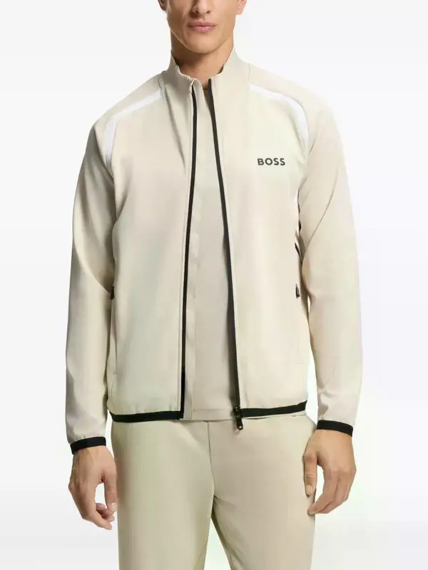 BOSS Logo-detail Zip-up Sweatshirt