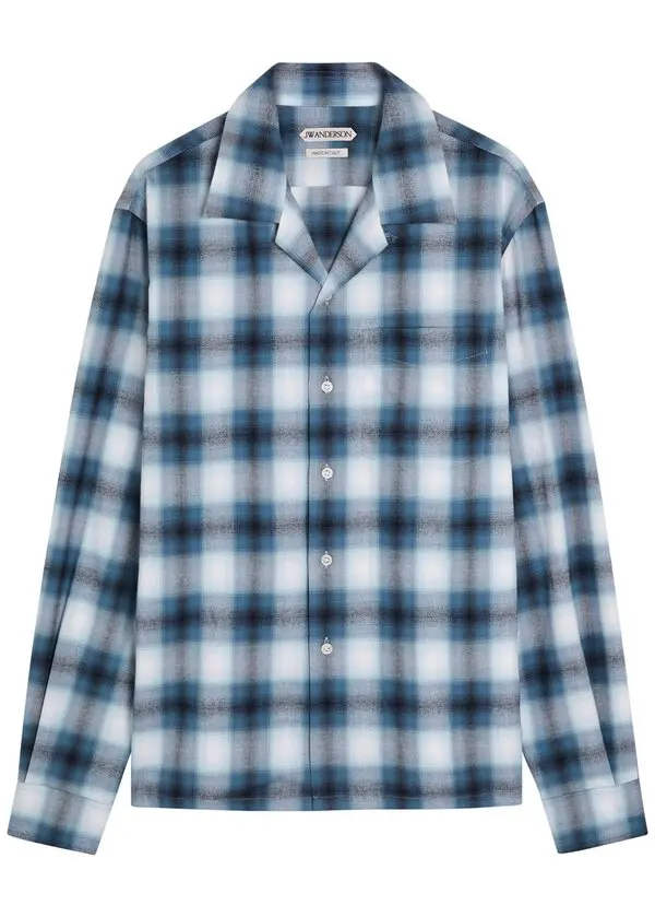 JW Anderson Checked Cotton Shirt - Blue
