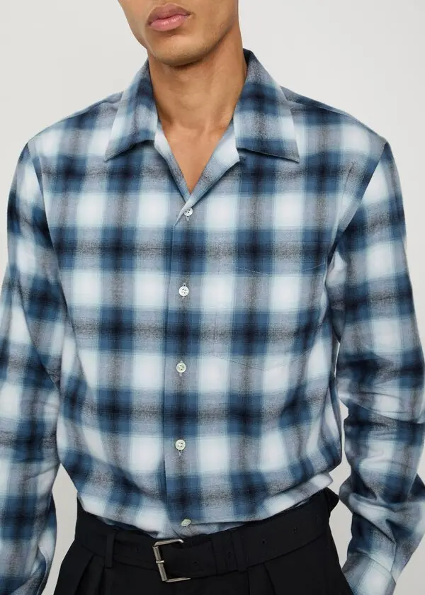 JW Anderson Checked Cotton Shirt - Blue