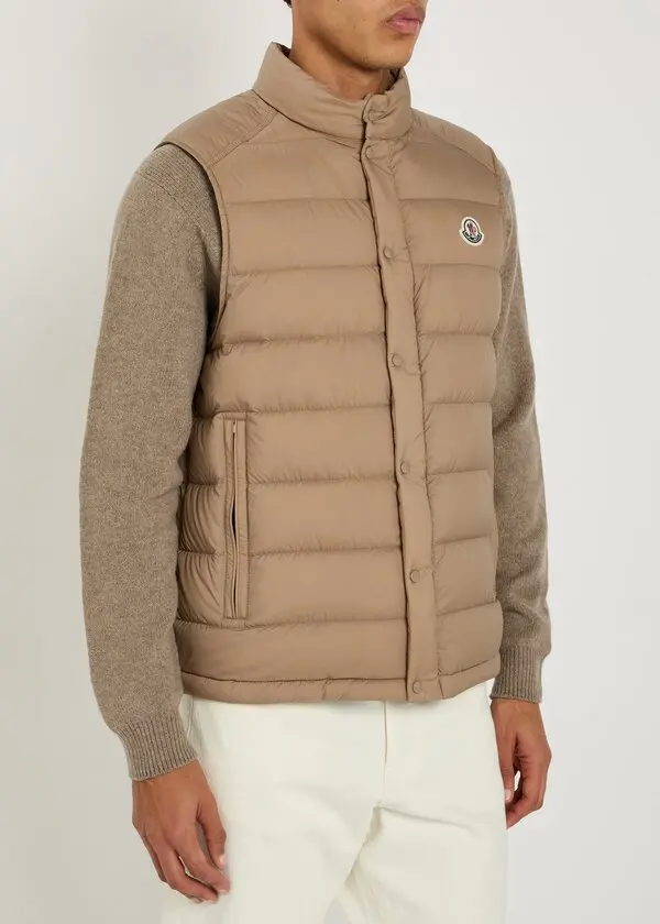 Moncler Barthe Quilted Shell Gilet - Tan