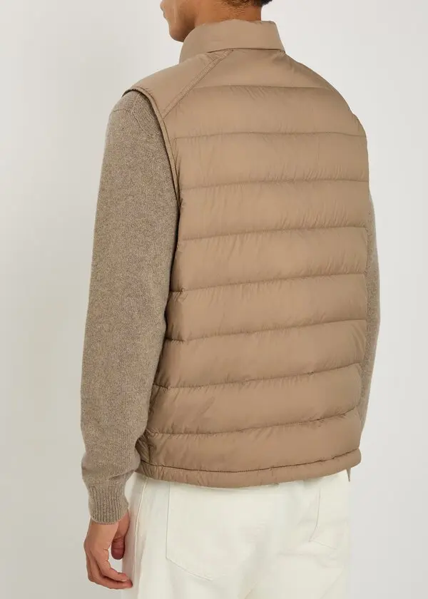 Moncler Barthe Quilted Shell Gilet - Tan