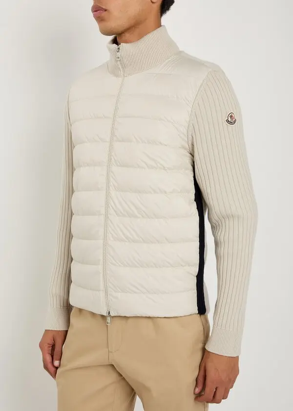 Moncler Quilted Shell And Knit Jacket
