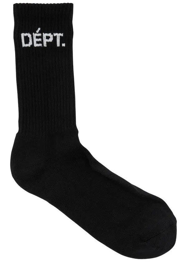GALLERY DEPT. Logo Intarsia Cotton-blend Crew Socks - Black