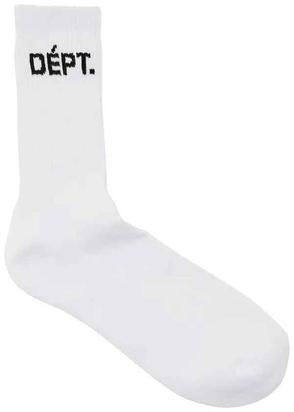 GALLERY DEPT. Logo Intarsia Cotton-blend Crew Socks - White