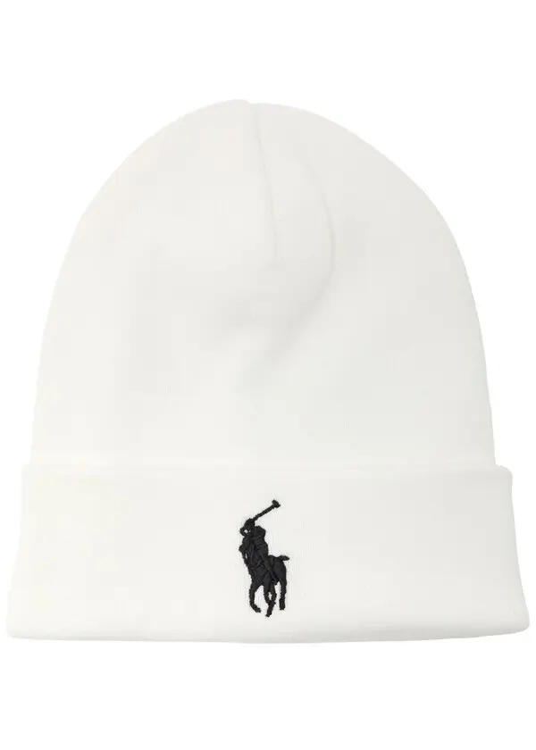 Polo Ralph Lauren Logo-embroidered Cotton Beanie - Cream
