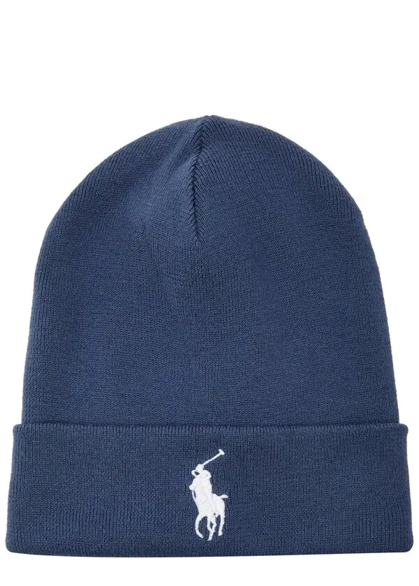 Polo Ralph Lauren Logo-embroidered Cotton Beanie - Blue