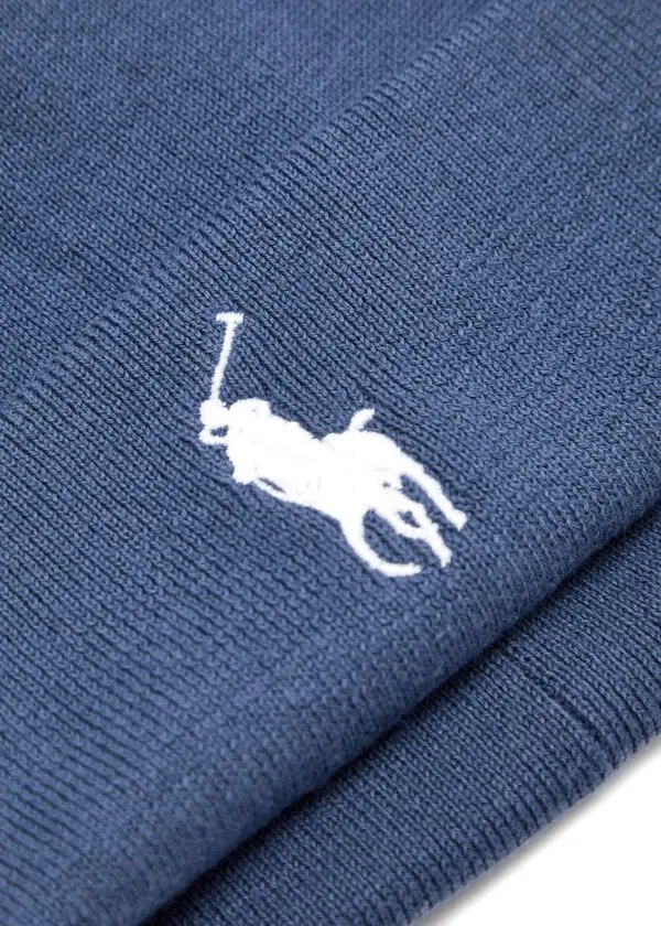 Polo Ralph Lauren Logo-embroidered Cotton Beanie - Blue