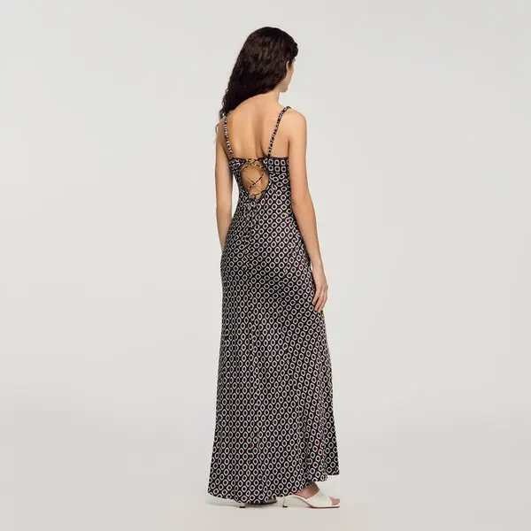 Sandro Floral Print Maxi Slip Dress