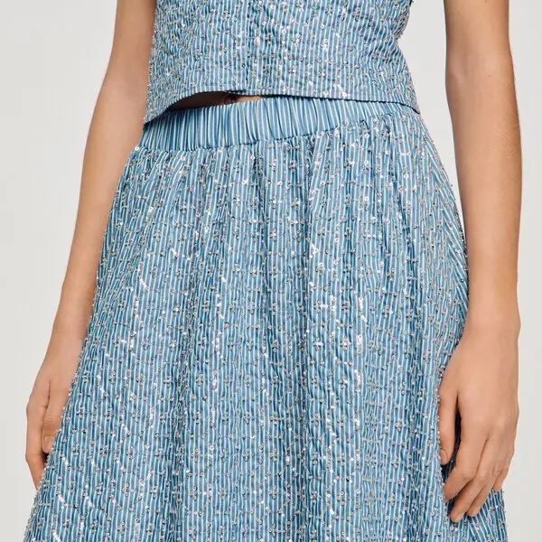 Sandro Maxi Sequined Skirt