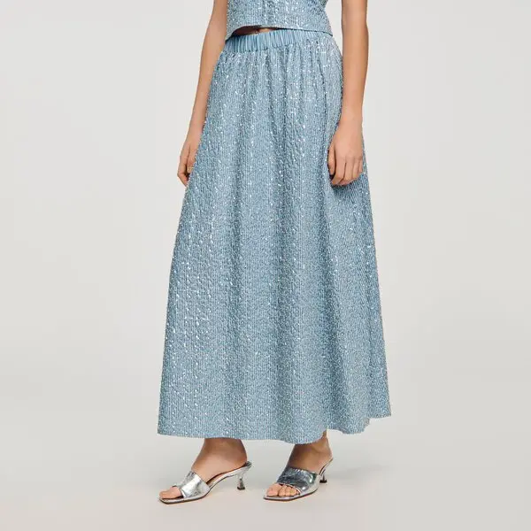 Sandro Maxi Sequined Skirt