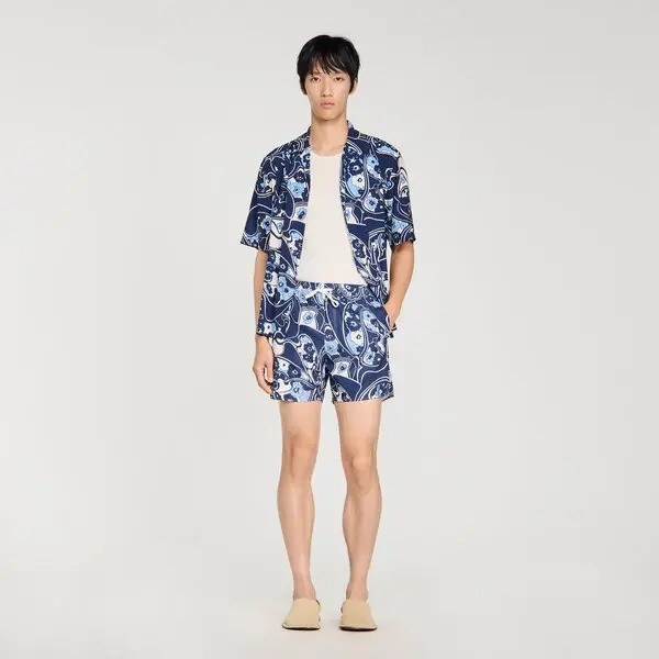 Sandro Hippie Print Swim Shorts