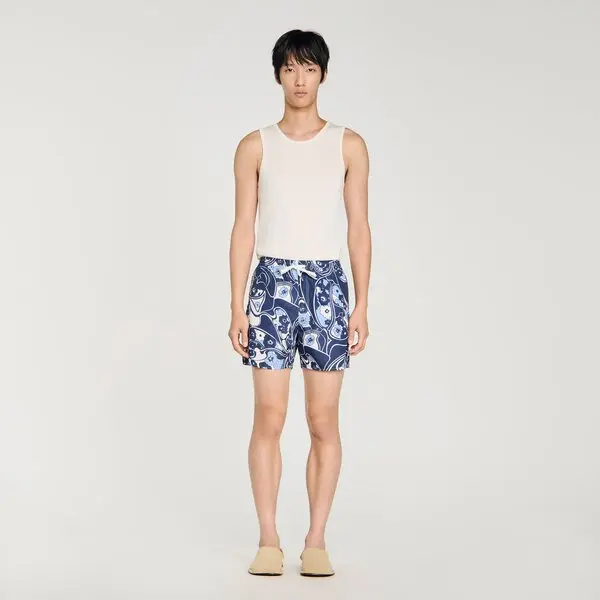 Sandro Hippie Print Swim Shorts