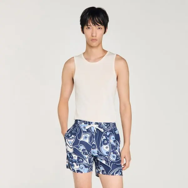 Sandro Hippie Print Swim Shorts