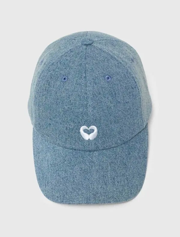Maje Denim Baseball Cap With Embroidered Logo - Blue