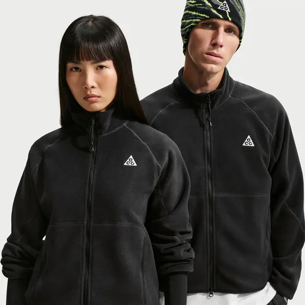 Nike Wolf Tree" Full-zip Fleece Jacket - Black