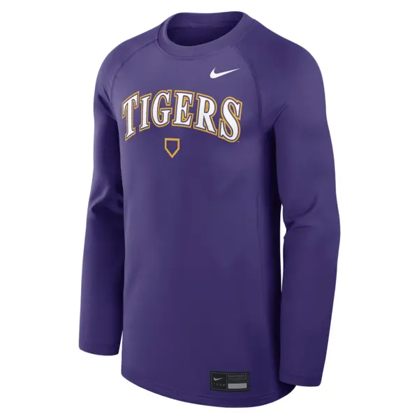 Nike Lsu Dugout Game Time Dri-fit College Long-sleeve T-shirt - Purple