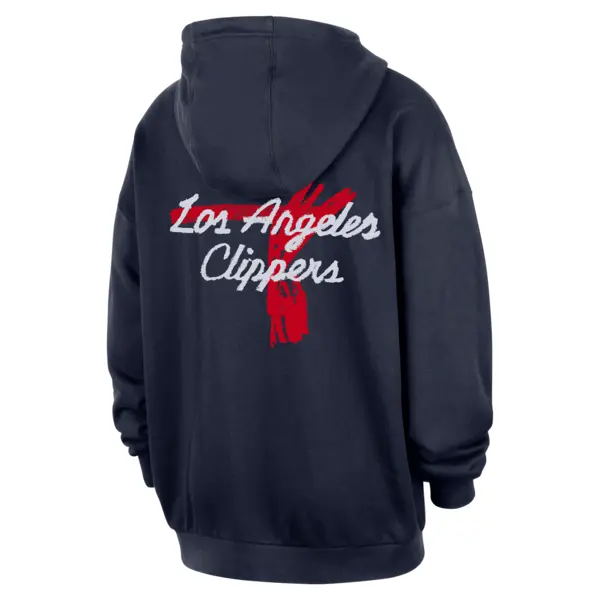 Nike La Clippers Courtside Jordan Nba Club Premium Pullover Hoodie