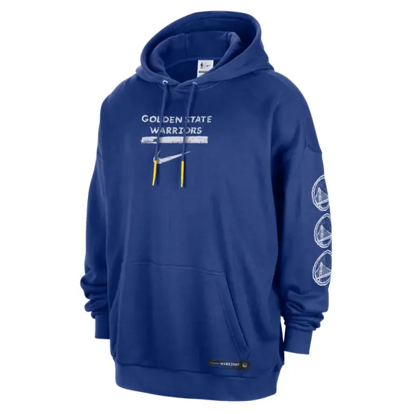 Nike Golden State Warriors Courtside Jordan Nba Club Premium Pullover Hoodie - Blue