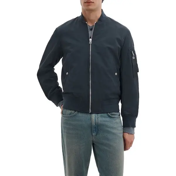 Rag & Bone Manston Nylon Bomber Jacket - Navy